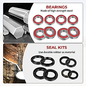 Front & Rear Wheel Bearings Seals for Yamaha Rhino 450 Rhino 660 Rhino 700 2005-2013, OEM# 93106-42800-00 93106-38800-00 93106-38047-00