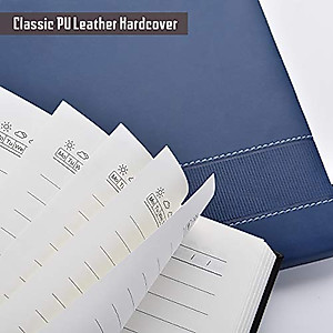 OZCHIN Large Notebooks and Journals Classic Hardcover Notebook 8 x 11 inch 128 Sheets (256 pages) Leather Notebook Journals to Write in for Women Men (Blue)