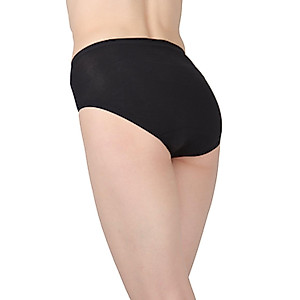 MeMoi Ladies Combed Cotton Basic Brief Underwear 3-Pack Black 6M