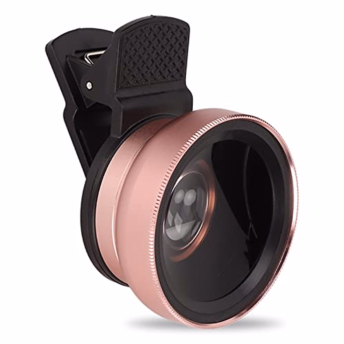 Phone Camera Lens, 2 in 1 Cell Phone Wide Angle Macro Lens, 0.45X Wide Angle Lens, 12.5X Macro Lens, Clip On Phone Lens with Dust Cover, for Phone Tablet (Rose Gold)