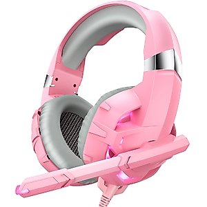 GIZORI Xbox One Headset, PC Gaming Headset with 7.1 Surround Sound Stereo, PS4 Headset with Noise Canceling Mic & LED Light, Compatible with Xbox One, PS4, PS5, PC, Sega Game Gear
