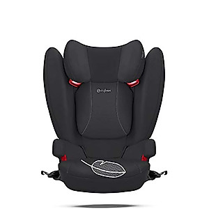 CYBEX Solution B-Fix High Back Booster Seat, Lightweight Booster Seat, Secure Latch Installation, Linear Side Impact Protection, 12-Position Adjustable Headrest, for Kids 40-120 Lbs, Volcano Black