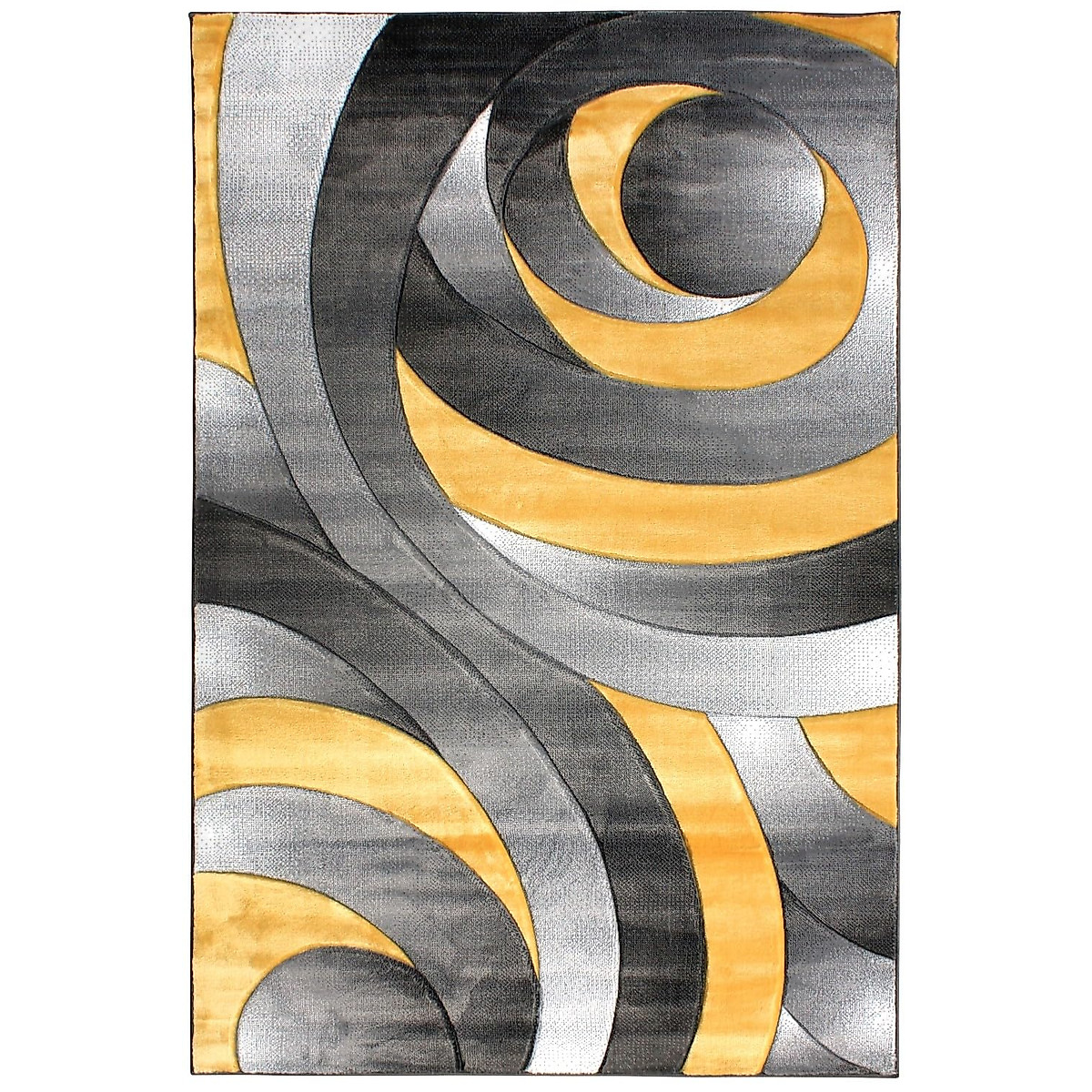 HADBA Rug Modern Geometric Area Rug Yellow 5x7 | Comfortable, Softness and Anti-Allergic Fabric | Easy to Clean | Best for Living Room, Bedroom, Hallway, and Indoor