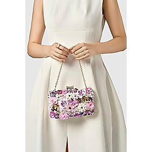 BABEYOND Flower Clutch Evening Bag - Women 3D Multicolored Beaded Shoulder Handbag Purse for 1920s Party Prom Wedding