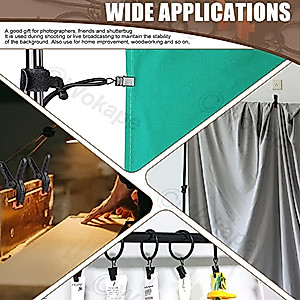 WOKAPE 22 Packs Photography Backdrop Clips Clamps, Include 10 Curtain Ring Clips, 6 Spring Clamps, 6 Leather Background Clips Holder for Photo Studio Backdrop Background Helper Photo Clamp