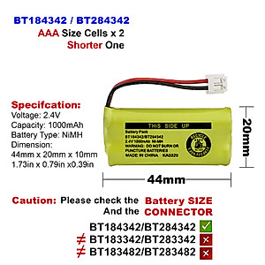 Replacement Battery for AT&T BT8001 / BT8000 / BT8300 / BT184342 / BT284342 / 89-1335-00 / 89-1344-01 / BATT-6010 / CPH-515D (3-Pack, Bulk Packaging)