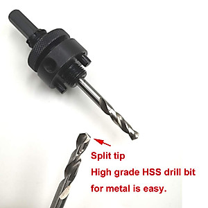 JIECHENG Bi-Metal Hole Saw Arbor Mandrel 3/8" Hex Shank with High Grade Pilot Drill bit