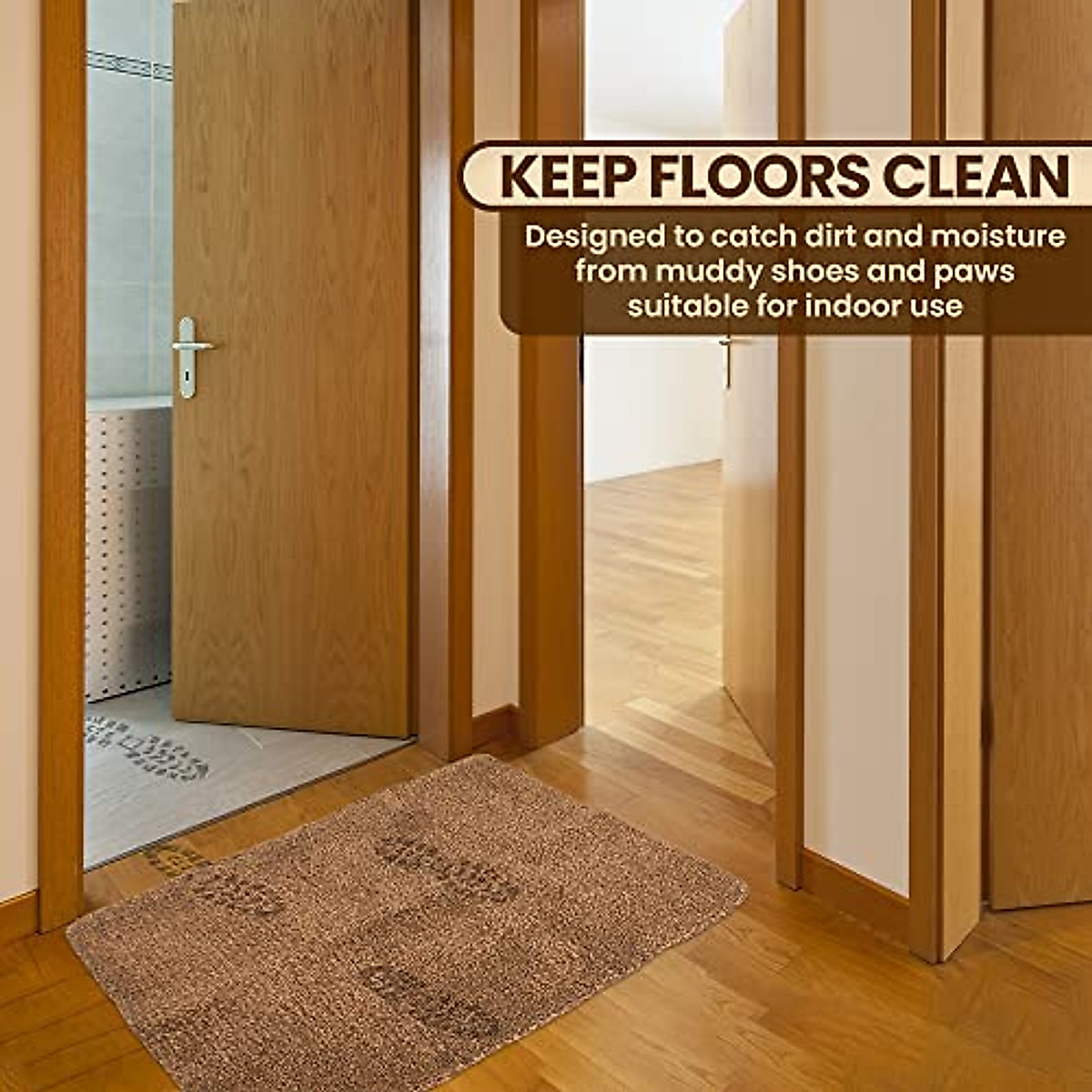 RugMast Indoor Door Mat for Entryway, 20" x 30" Washable, Non Slip Super Absorbent Microfiber Rugs for Entryway, Low Profile