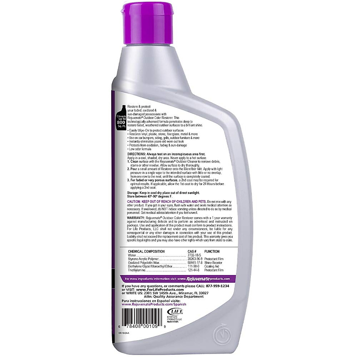 Rejuvenate Outdoor Color Restorer Instantly Restores Faded Sun-Damaged and Oxidized Possessions and Protects from Future Wear 16oz (16oz x 2 Pack)