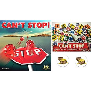 AMA Can't Stop Board Game Bundle of Base Game and The Expansion Plus Two Treasure Chest Buttons