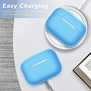 Fintie Case for AirPods Pro 2nd Generation (2022) / AirPods Pro 1st Generation (2019) - Protective Shockproof Silicone Skin Cover with Lanyard, Blue Glow in The Dark