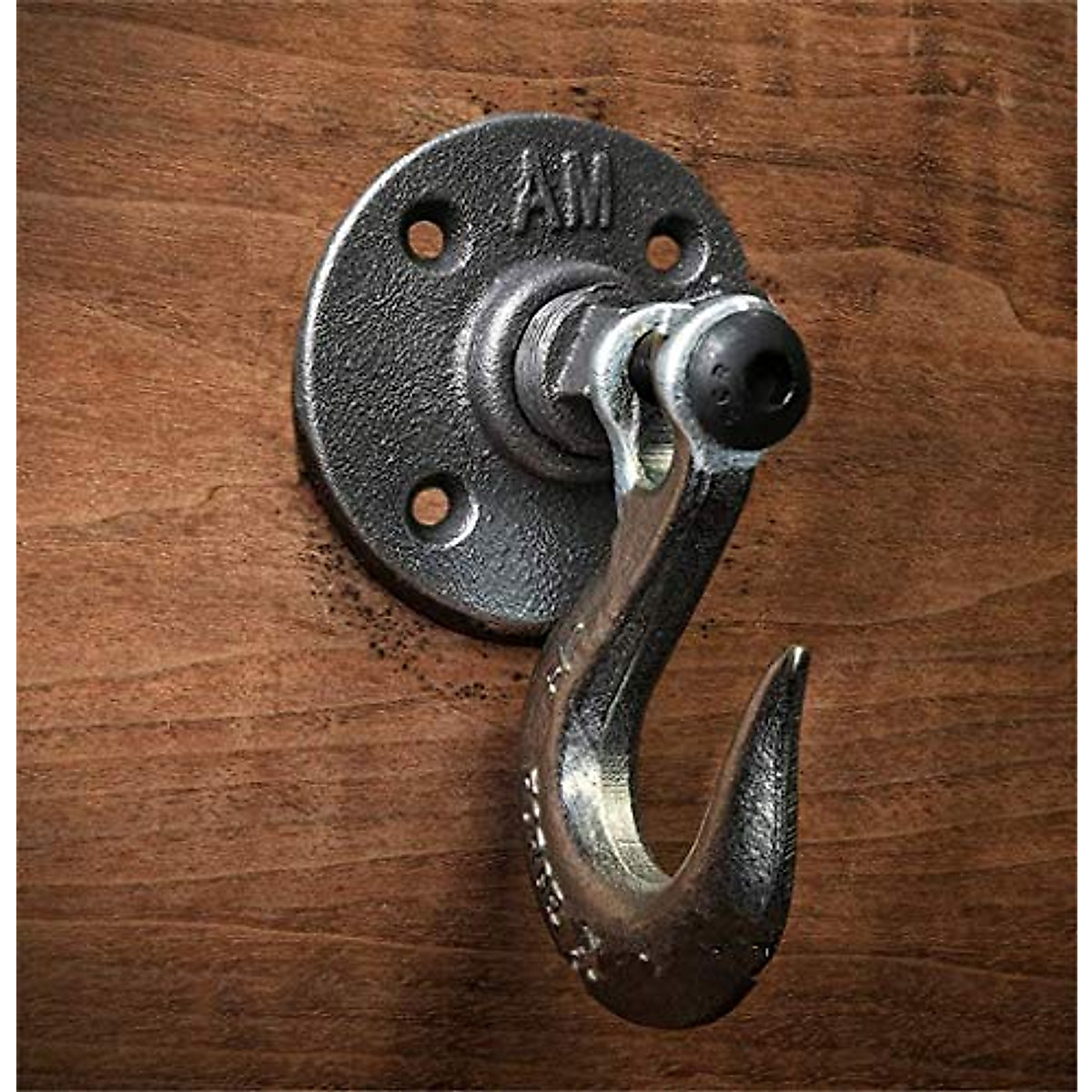 MOOD.SC Towel and Robe Hook Set by Pipe Decor, Heavy Duty DIY Style, Rustic and Chic Industrial Iron Pipe Electroplated Black Finish (1, Heavy Single Hook)