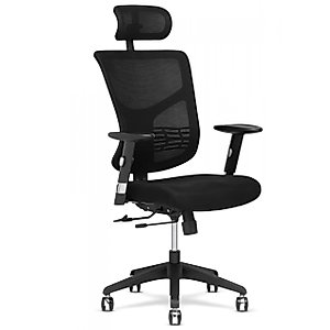 X-Chair X-Project High End Task Chair, Black A.T.R. Fabric with Headrest - Ergonomic Office Seat/Advanced Tensile Recovery Fabric/Highly Adjustable & Supportive/Comfortable Feel/Perfect for Workspace