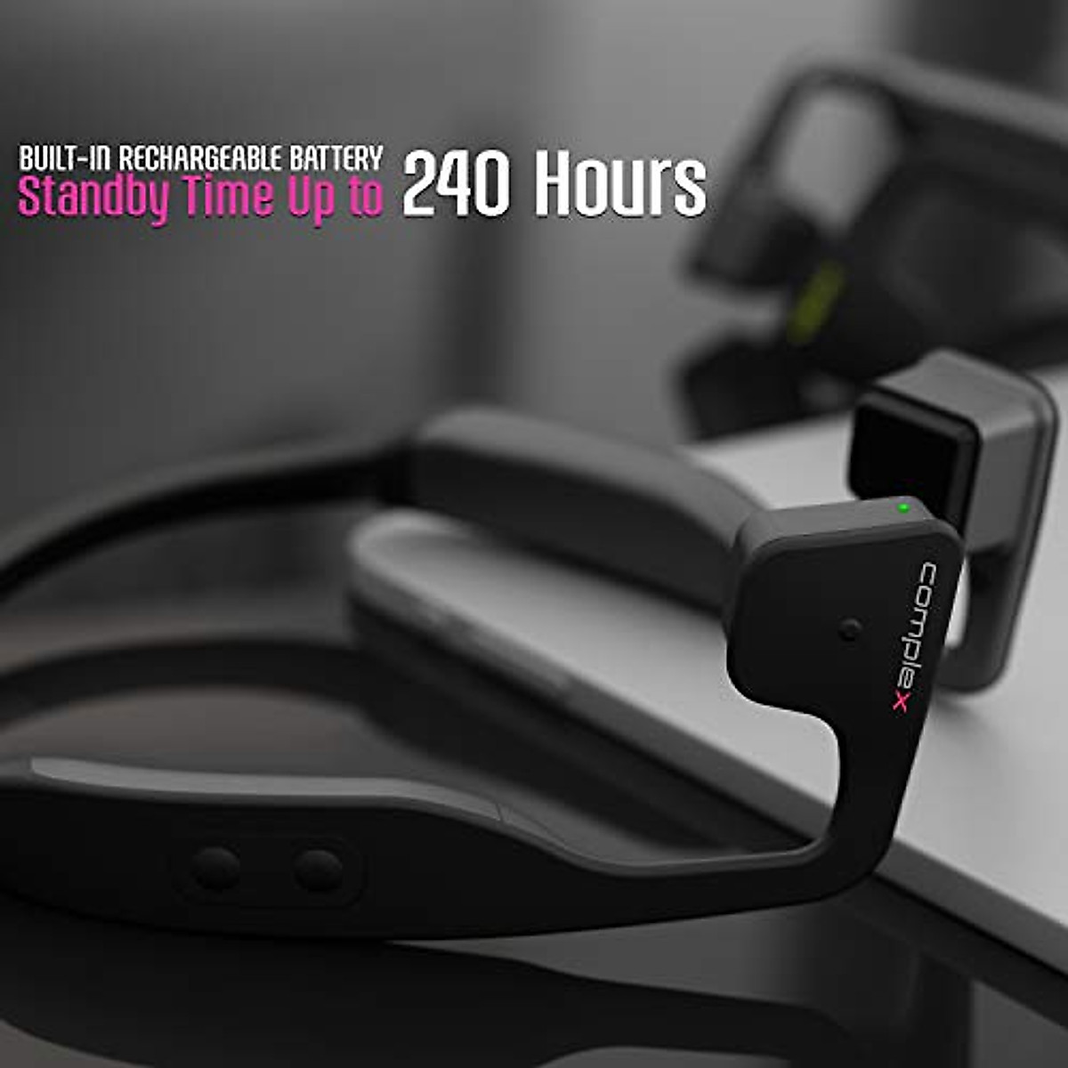 Bluetooth Bone Conduction Headphones - Open Ear Stereo Sport Running Headset w/ Revolutionary Bone Induction Technology for Smart Cycling and Sports, Wireless Bluetooth Audio,Black (PSWBT550.5)