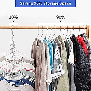 10 Pack Closet Organizer Clothes Hangers Space Saving for Dorm Room Closet Organizers and Storage, Metal Hanger Organizers Bulk Magic Hanger Chains for College Essentials Girls Bedroom Organization
