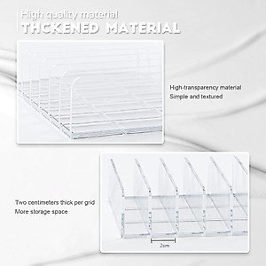 Niurewan 2 Pack Acrylic Makeup Palette Organizer,7 Spaces Plastic Makeup Holder Organizer,Accessories Storage Organizer for Eyeshadow Palettes,Contour Kits,Blush,Clear