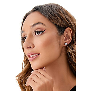 925 Sterling Silver Stud Earrings Set | Round Clear Cubic Zirconia Stud Earrings for Women | 5 Pairs Different Sizes Hypoallergenic Sterling Silver Earring Studs