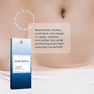 Silicone Scar Removal Sheets - Breathable Reusable & Waterproof Keloid Scar Removal Patches Caused by C-Section, Surgery, Burn, Acne, Stretch Marks Healing Alternative to Gel, Tape & Cream (4 sheets)