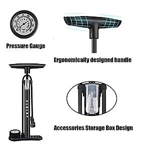 CLOLOP Bike Floor Pump Bike Pump High Pressure 160 PSI,Bicycle Pump with Air Ball Pump Inflator Fits Schrader and Presta Valve