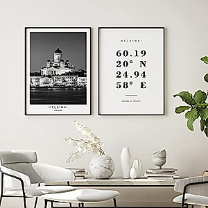 Dear Mapper Helsinki Finland View Abstract Road Modern Map Art Minimalist Painting Black and White Canvas Line Art Print Poster Art Print Poster Home Decor (Set of 3 Unframed) (12x16inch)