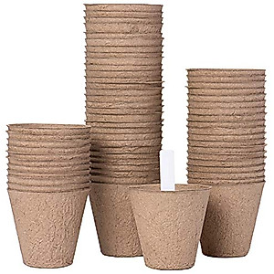 Garden Growers Seed Starter Pots – 3 Inch Biodegradable Peat Pods for Starting Flowers and Vegetables – Breathable and Absorbent for Aeration and Root Growth (60 Pots with 10 Bonus Plant Labels)