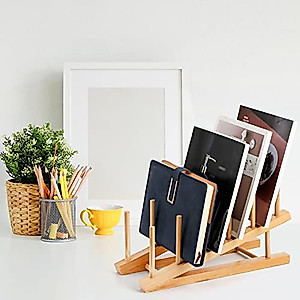 Yesland 3 Packs Wooden Dish Rack, Bamboo Plate Bottle Drying Rack with Wooden Mallet Plate Rack for Water Bottles, Cups, Pan Lids, Dinner Plates - Brown