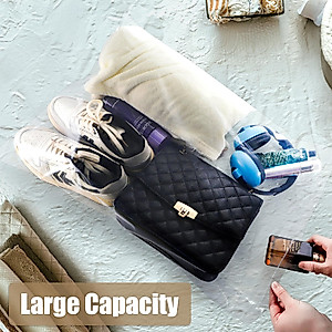 Elsjoy 50 Pack 18" x 24" Large Plastic Zipper Storage Bags, 5 Gallon Reclosable Storage Bags Resealable Plastic Bags for Clothes, Clear Reusable XL Zip Bags for Moving, Food, Clothing