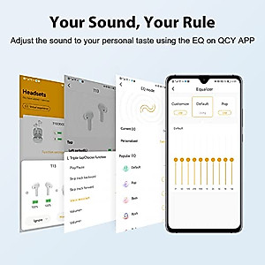QCY T13 True Wireless Earbuds Bluetooth 5.1 Headphones Touch Control with Charging Case Waterproof Stereo Earphones in-Ear Built-in Mic Headset 40H Playtime (White)