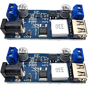 DEVMO 2Pcs 12v to 5v 5A Converter Step-Down Power Supply 24V / 12V to 5V 5A Voltage Regulator DC 9V-36V Step-Down to DC 5V-5.3V 3.5-6A Volt Transformer