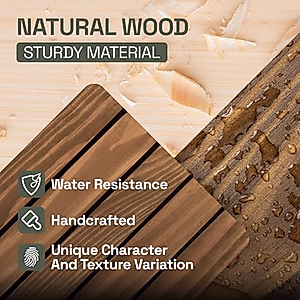 BAOBAB WORKSHOP Wood Floating Shelves 16 inch - Bathroom Shelves for Room Wall Mount - Wide Wooden Wall Shelves for Bedroom Kitchen Living Room - Walnut - 16D x 6.7W Inch, Set of 2