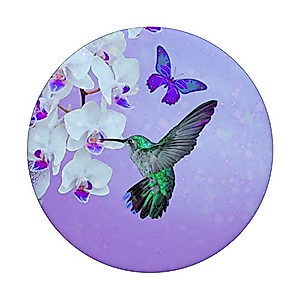 Cell Phone Pop Up Holder Hummingbird Flower Butterfly Purple PopSockets PopGrip: Swappable Grip for Phones & Tablets