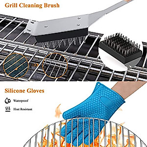 FoPcc BBQ Grill Accessories Grilling Tools Set, 33PCS Stainless Steel BBQ Accessories with Carry Bag, Barbecue Utensils Set for Camping, Kitchen, Outdoor, Perfect BBQ Tools Gift for Men Women