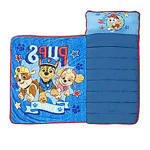 Paw Patrol We're A Team Toddler Nap-Mat Set - Includes Pillow and Fleece Blanket – Great for Girls or Boys Napping During Daycare or Preschool - Fits Toddlers