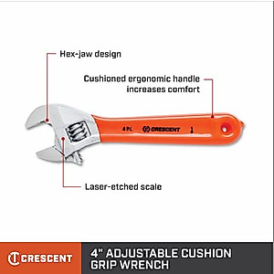 Crescent 4" Adjustable Cushion Grip Wrench - Carded - AC24CVS