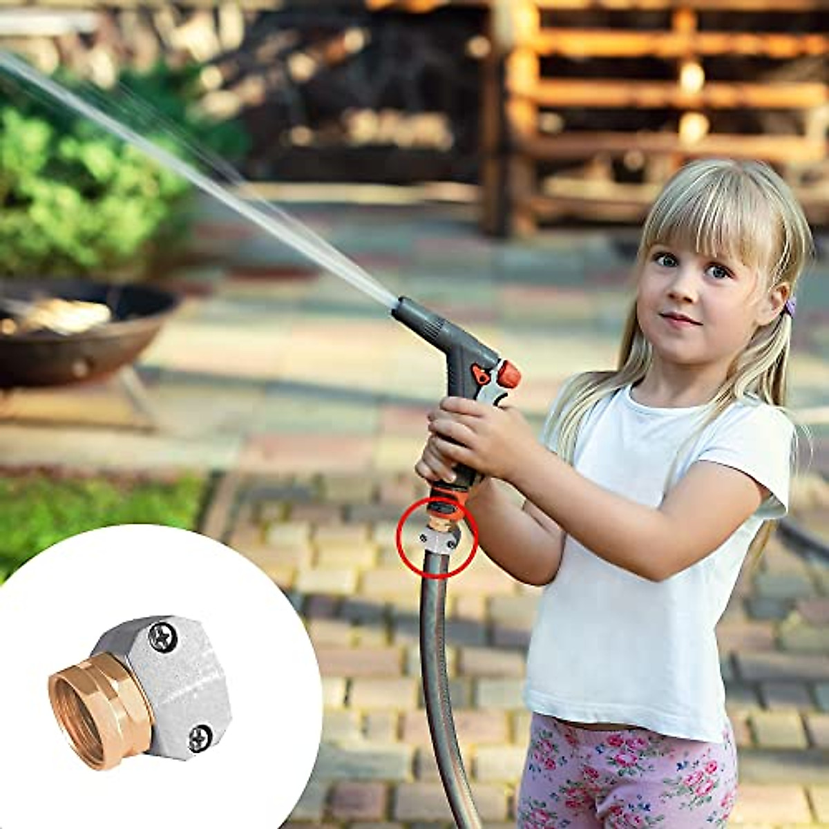 Hourleey Garden Hose Repair Fittings, Zinc and Aluminum Male and Female Hose End Water Hose Repair Connector, 4 Pack