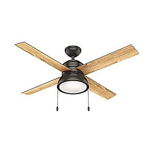 Hunter Loki Indoor with LED Light with Pull Chain Control, 52", Noble Bronze