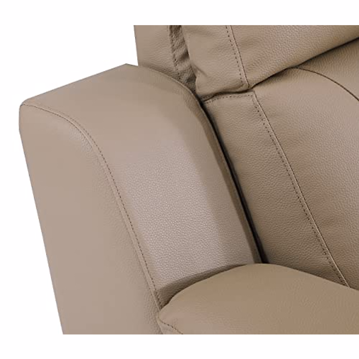 Blackjack Furniture Walker Leather Match Upholstered Reclining Living Room Sofa, Beige