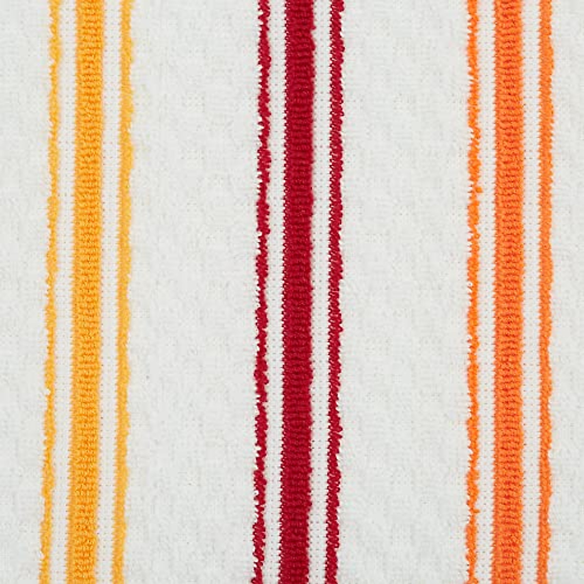 Cotton Stripe Terry Dish Towels, 15x25 Set of 12, Absorbent Durable Drying Cleaning Kitchen Towels-Red/Orange Stripe