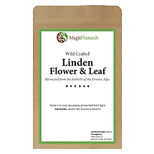 MagJo Naturals, Wild Crafted Linden (4 oz) Dried Flower and Leaf, Linden Flower Tea, Lime Flower Herbal Tea, Linden Tree Blossom, Tila or Tilo, Linden Tea, Tilo Tea, Linden Flower Lime, Flower Tea