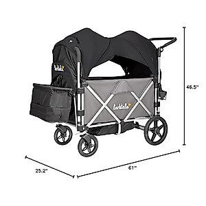 Larktale Caravan with Canopies - Double Seater Collapsible Wagon, All-Terrain Stroller Wagon for Kids, Baby, Toddler - Caravan/Canopies Bundle