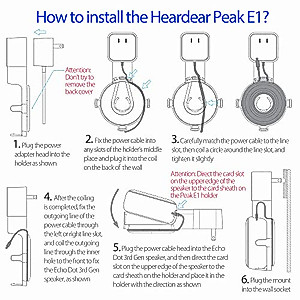 Wall Mount Stand,Outlet Wall Mount Holder for Echo Dot 3rd Generation Smart Home Speakers Space-Saving Hanger Plug Wall Mount for Alexa Built-in Cable Management Hide Messy Wires(1 Pack Black)