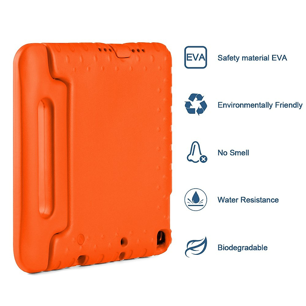 CAM-ULATA for iPad 9.7 Case Kids 2018/2017 Folio Stand Lightweight Kids Friendly for iPad Air 1 iPad Air 2 Protective Cover Handle Shockproof iPad Apple case 5th Generation 6th Generation Orange