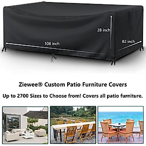 Patio Furniture Covers Outdoor Table Cover Waterproof Rectangular 420D Garden Dining Table Cover Wind Dust Proof Anti-UV Patio Sectional Couch Cover Table and Chair Set Covers 108"Lx82"Wx28"H Black
