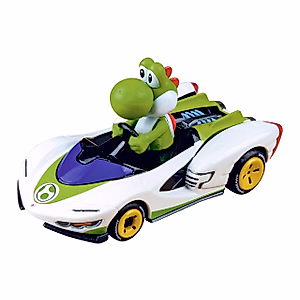 Carrera 64183 Mario Kart P-Wing Yoshi 1:43 Scale Analog Slot Car Racing Vehicle GO Slot Car Toy Race Track Sets