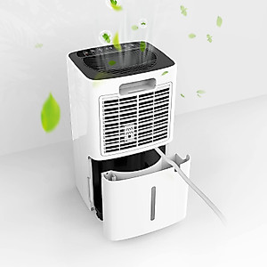 Kndko 2000 Sq. Feet Dehumidifiers, 30 Pint Dehumidifier for Basement, Home and Bedroom With Auto or Manual Drainage - Dehumidifiers With Drain Hose, 3 Operation Modes & 12HR Timer