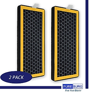 PUREBURG 2-Pack Replacement Filter Set - HEPA Filters + Activated Carbon Odor Filters Compatible with HoMedics TotalClean PetPlus AT-PET01 AT-PET02 Whisper-Quiet Oscillating Tower Air Purifiers