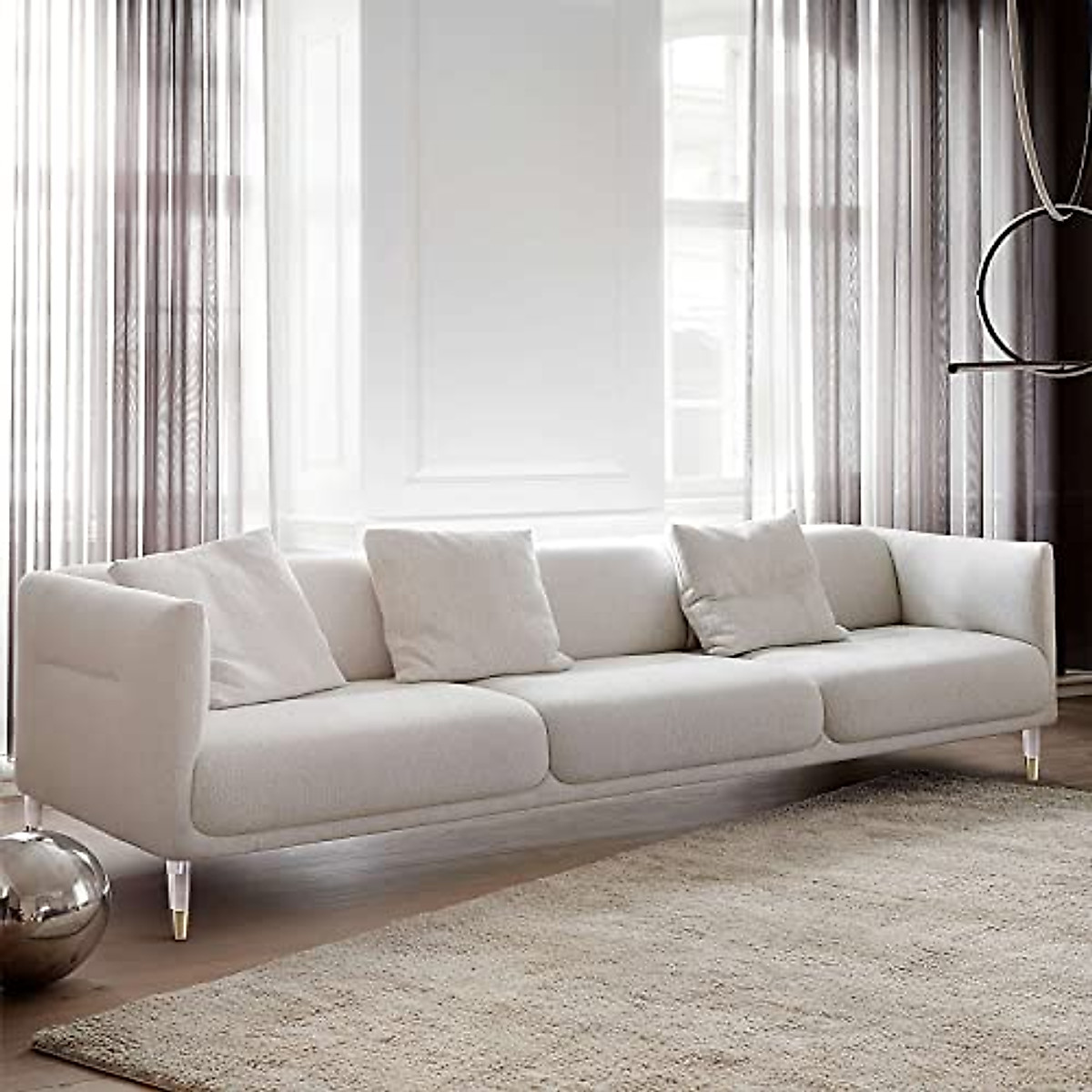 WEKIS Acrylic Furniture Legs 4 Inch Set of 4, Modern Clear Crystal Heavy Duty Furniture Replacement Legs for Sofa, Bench, Couch, Cabinet, TV Stand, Chair, Dresser