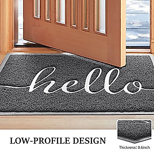 BeneathYourFeet Door Mat (30"x17.5",Dark Grey), Durable Welcome Mat Low Profile Floor Mat Front Doormat Non Slip Mats for Entryway, Patio, High Traffic Areas
