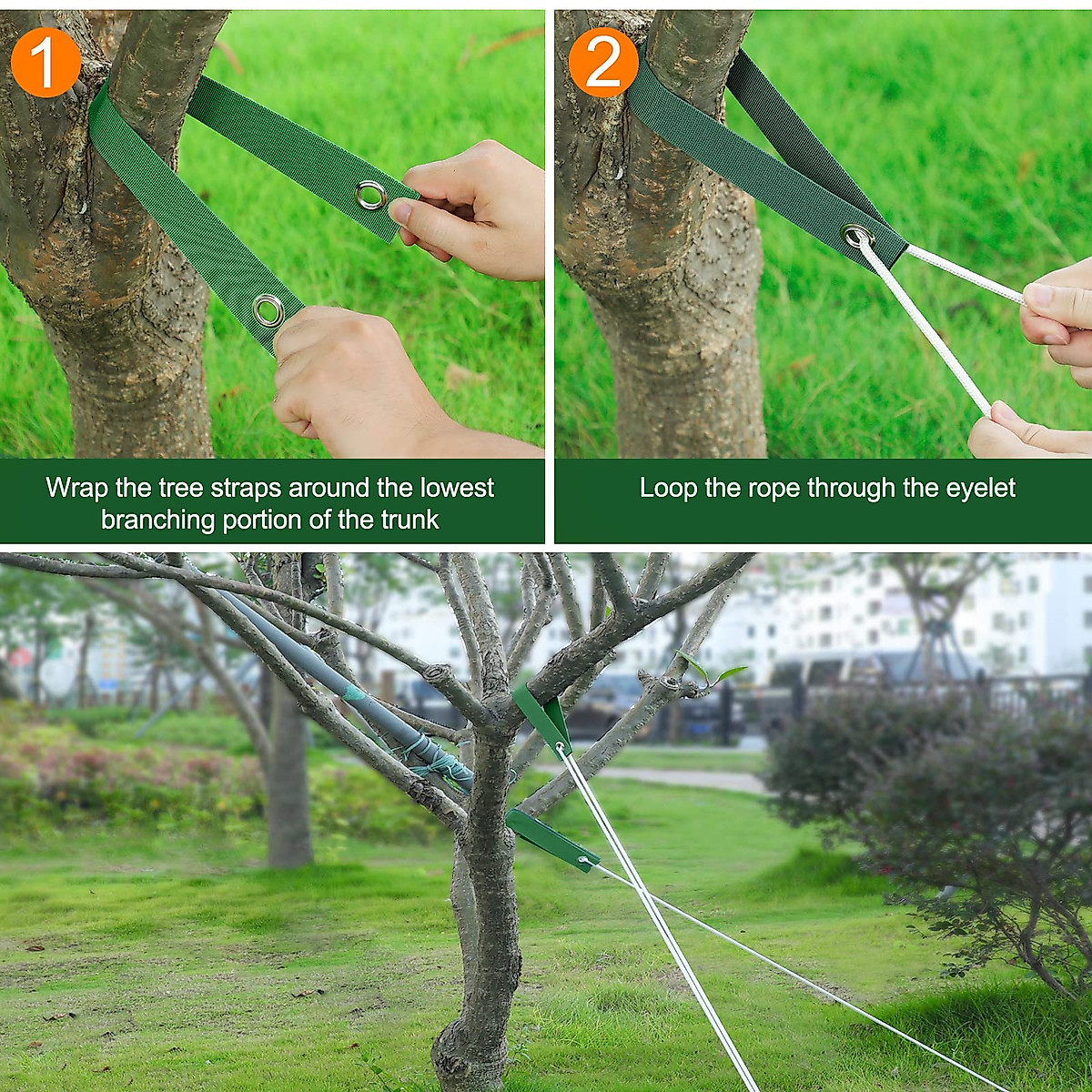 Jevrench 12 PCS Tree Straps for Staking, Tree Support Straps for Guying Staking Newly Planted Sapling Straight and Hurricane Protection, Heavy Duty Tree Stake Straps for Straightening