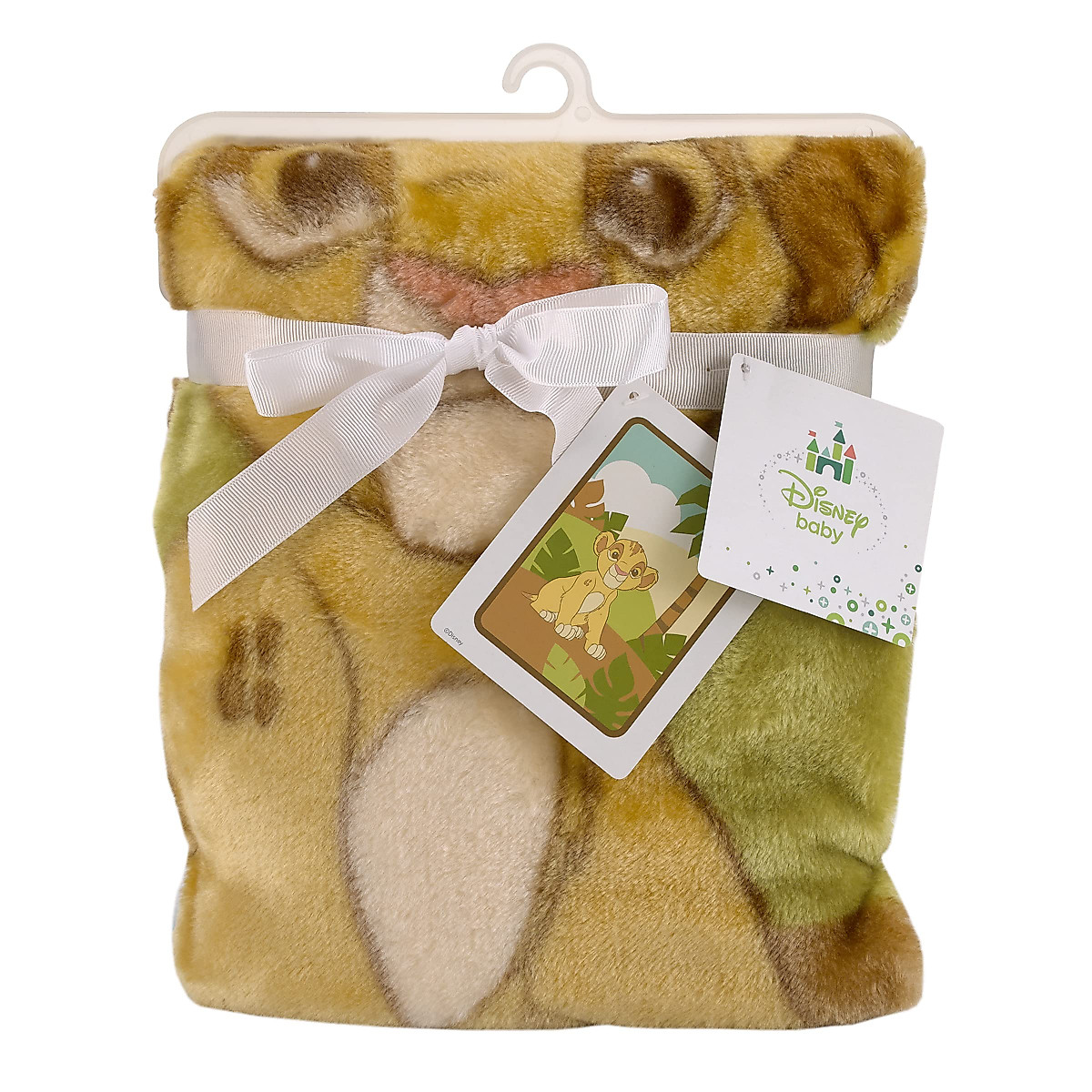 Disney Lion King Urban Jungle Luxury Plush Throw Blanket, Tan/Brown/Green/Ivory, 30x45 Inch (Pack of 1)